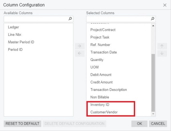 Acumatica Cloud ERP Tips: Additional Columns and Dimensional Accounting