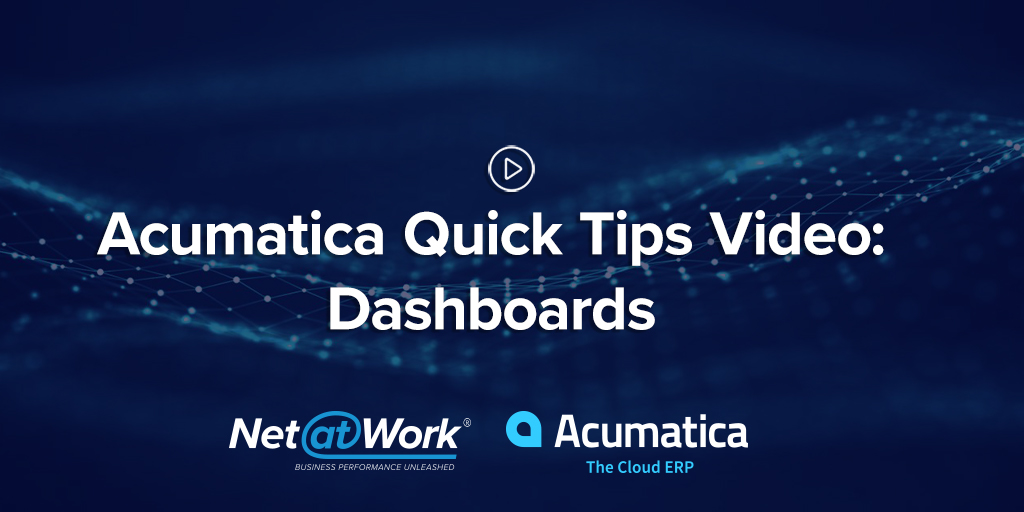 Acumatica Tips Acumatica Cloud Erp Dashboard Training Resources