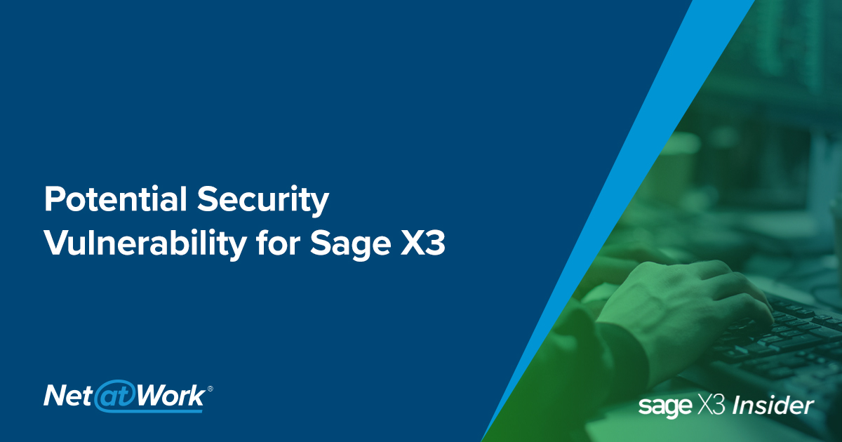 Sage X3 Security: Potential Security Vulnerability for Sage X3