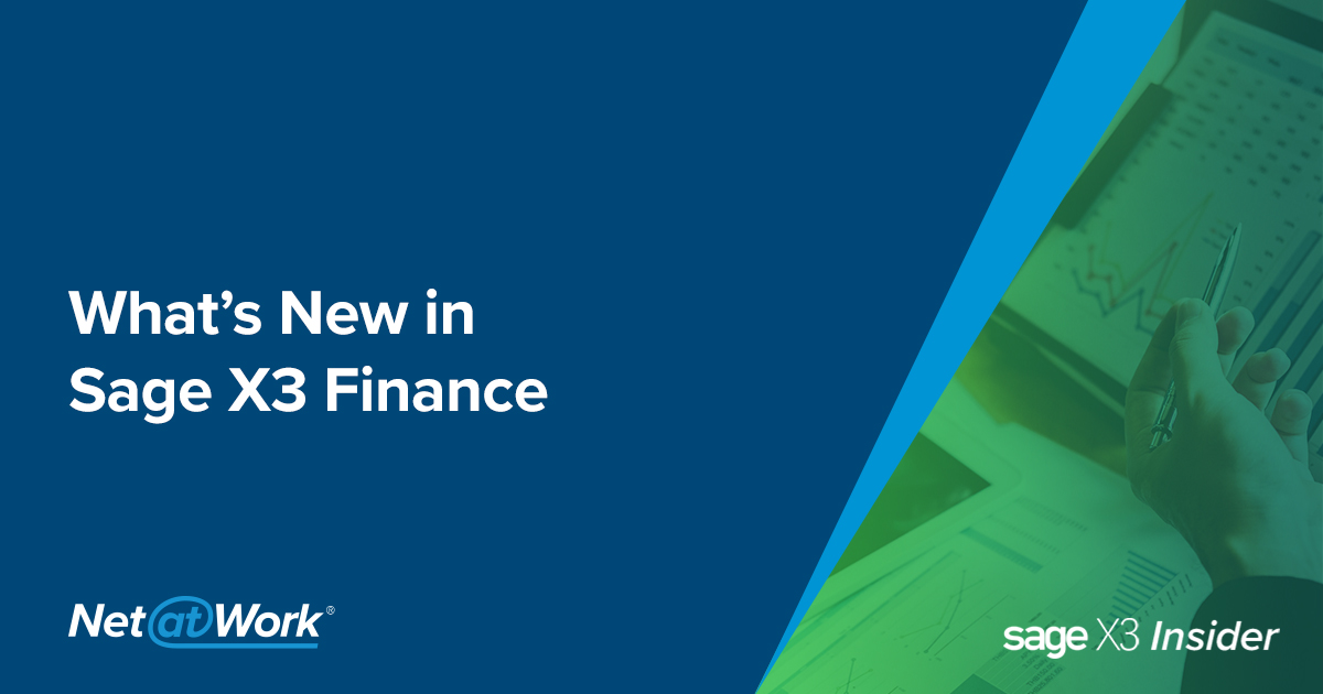 Sage X3 Tips - Features - What’s New in Sage X3 Finance