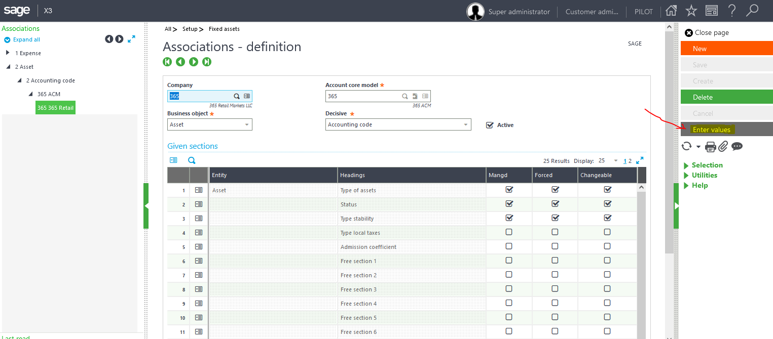 Sage X3 Tips - How to Create a Fixed Asset Group Association in Sage X3