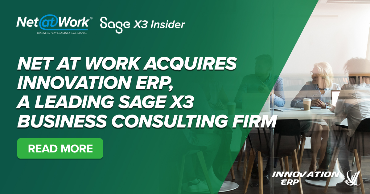 Net at Work Acquires Innovation ERP, a Leading Sage X3 Business ...