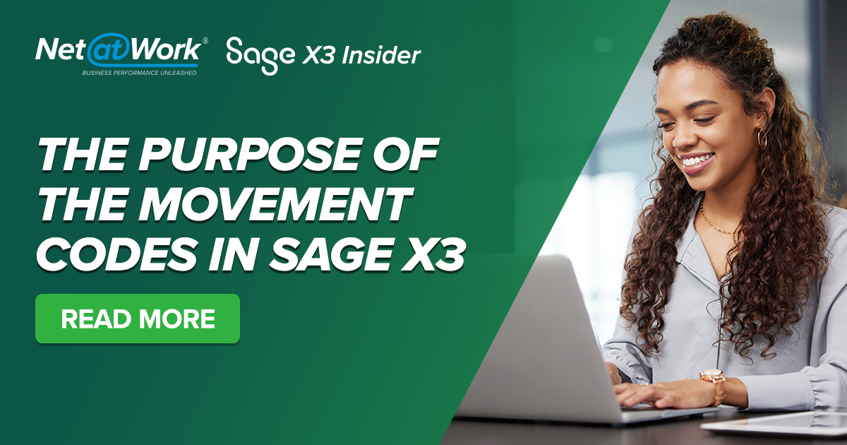 Sage X3 Tips: The Purpose Of The Movement Codes in Sage X3