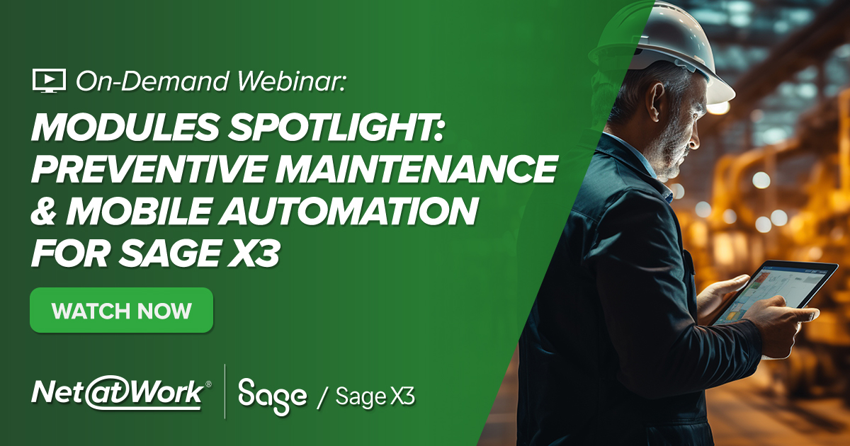 Sage X3 Addons - Preventive Maintenance & Mobile Automation for Sage X3