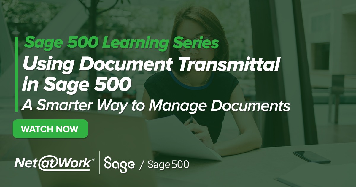 Using Document Transmittal in Sage 500 - Document Management